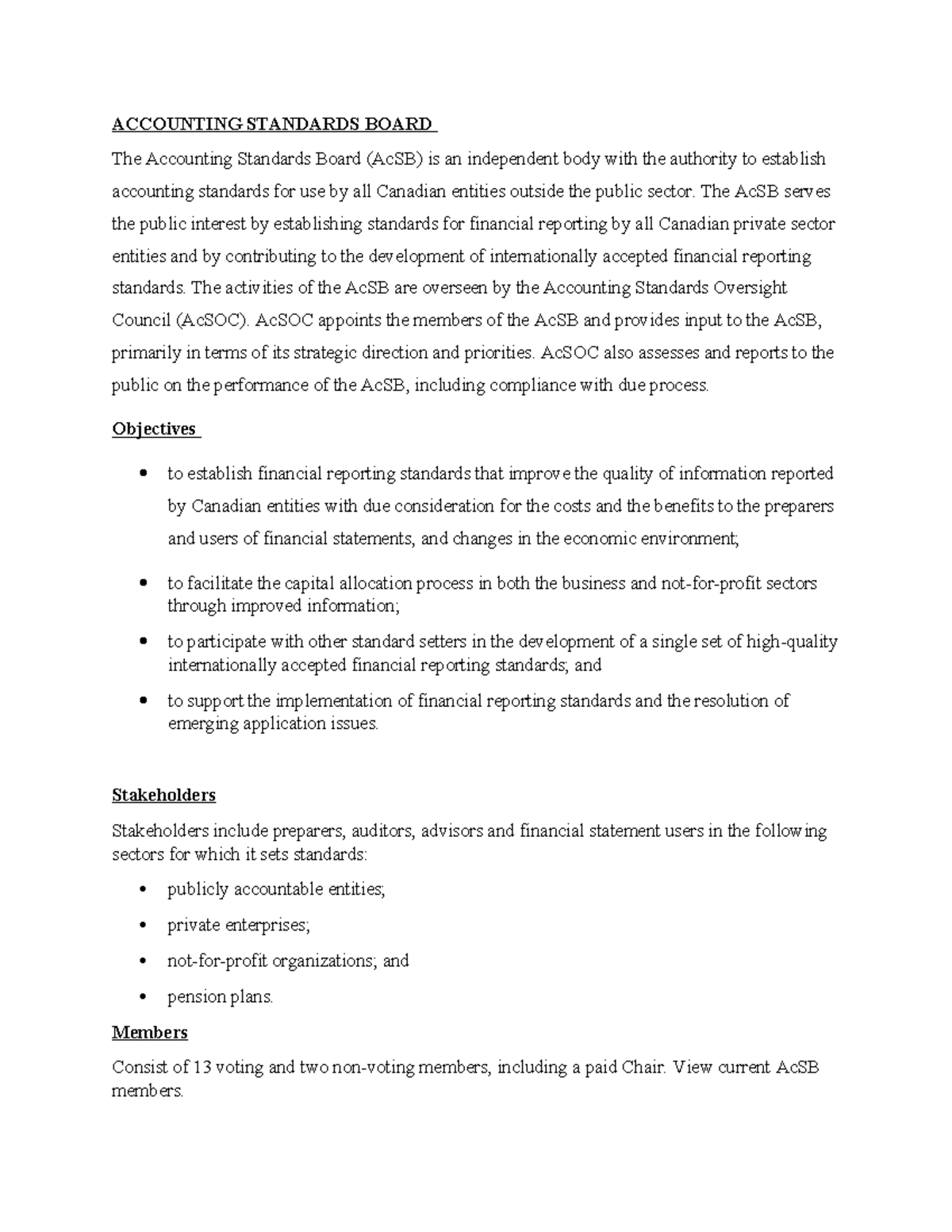 Accounting Standards Board - The AcSB serves the public interest by ...