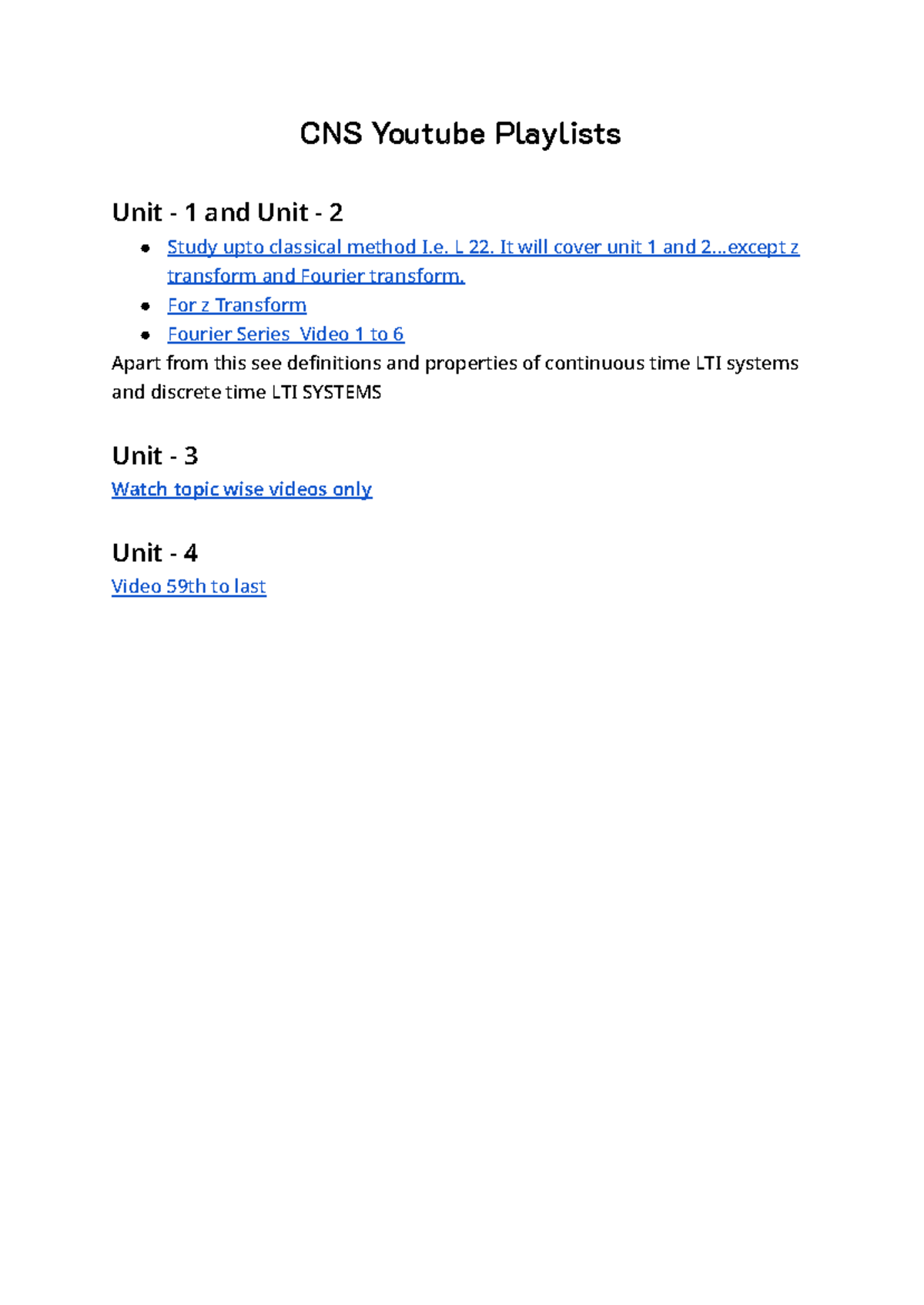 CNS Youtube Playlists - Cns playlist - btech - CNS Youtube Playlists Unit - 1 and Unit - 2 Study ...