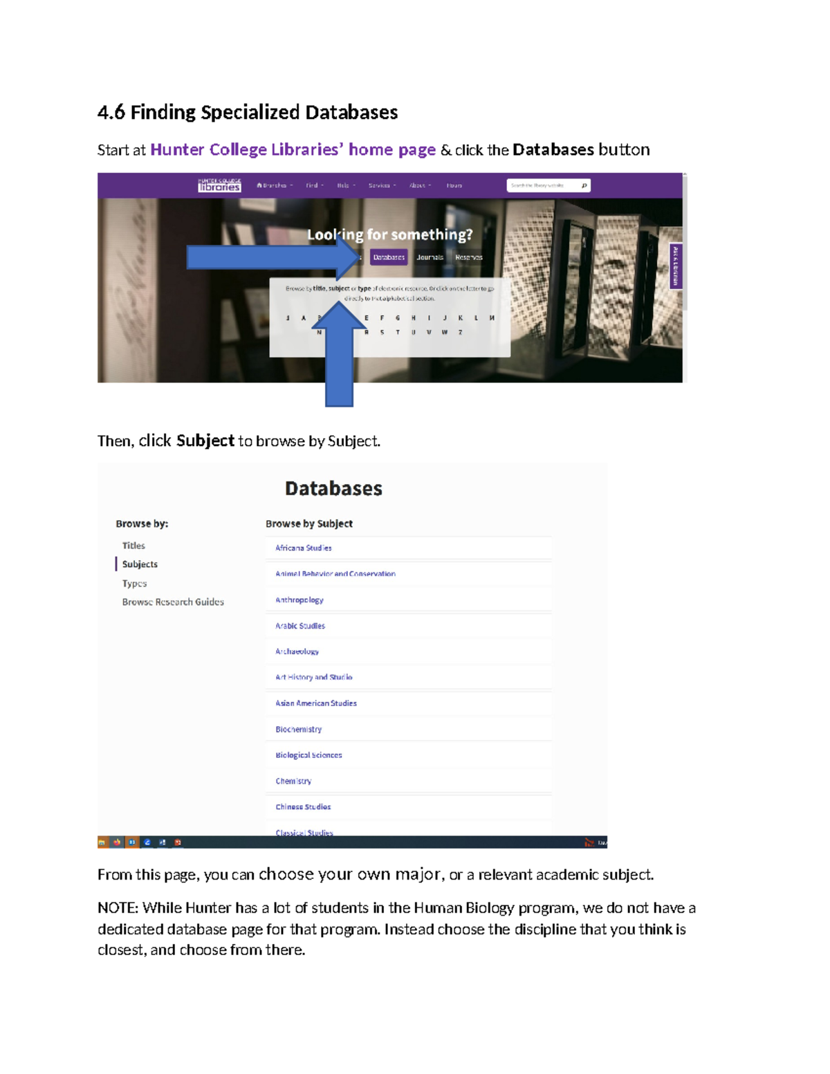 4.6 Finding Specialized Databases - Copy - ENV 1004 - 4 Finding Specialized Databases Start at ...