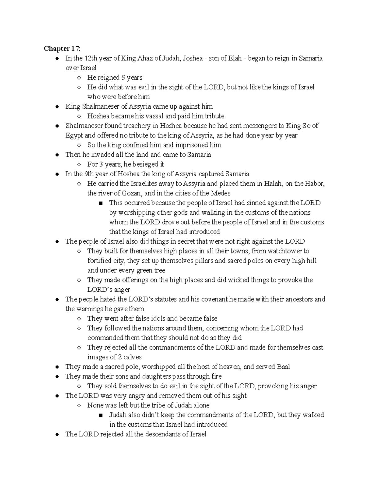 Sacred Page 2 Kings Notes - Chapter 17: In the 12th year of King Ahaz ...