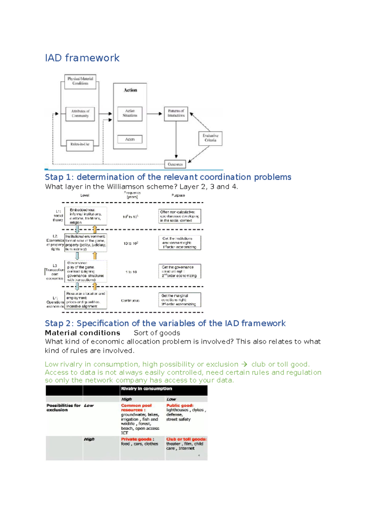 Theoretical models/framework summary - IAD framework Stap 1 ...