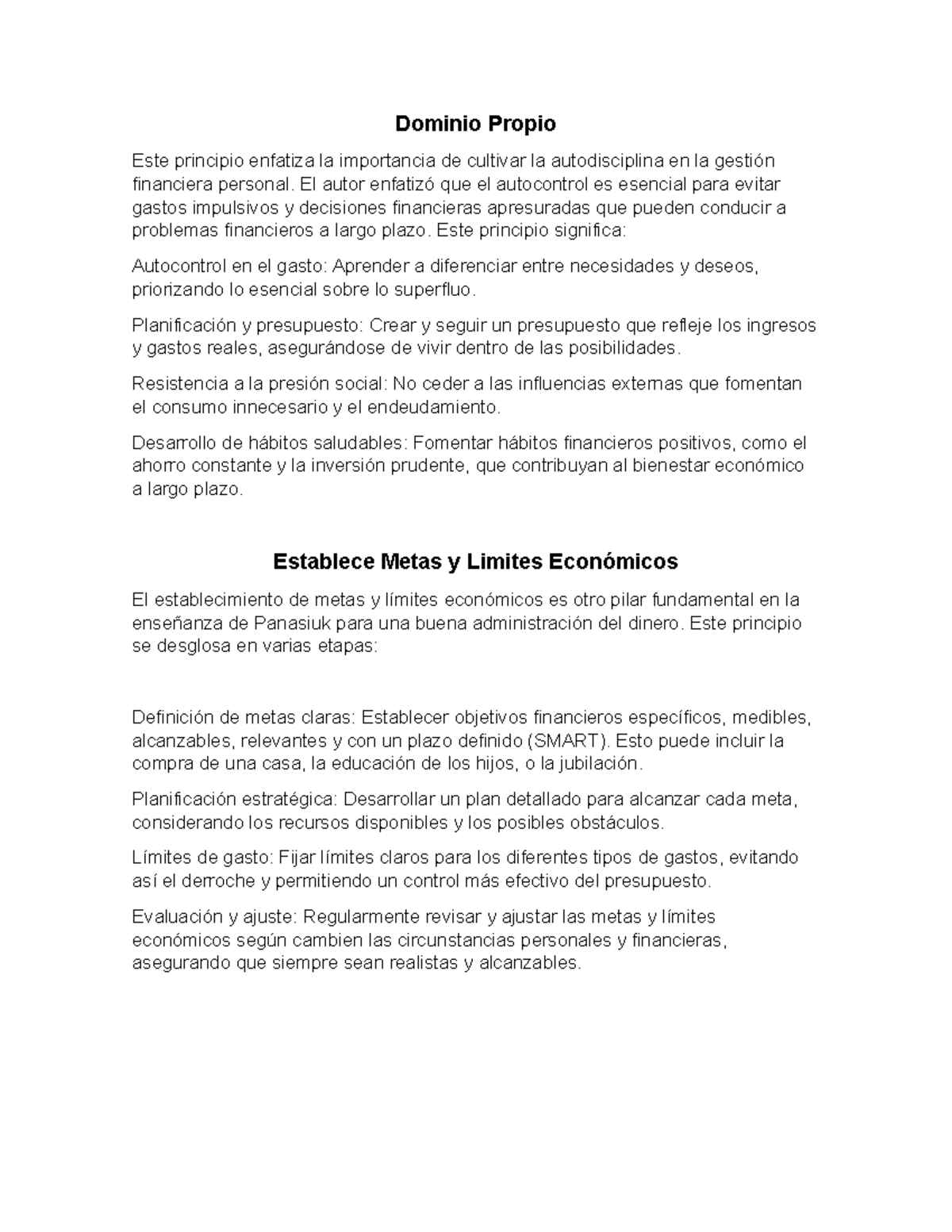 Dominio Propio - hollaaa - Dominio Propio Este principio enfatiza la ...