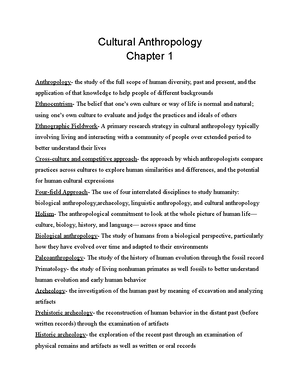 Cultural Anthropology- Chapter 3 - Cultural Anthropology Chapter 2 ...