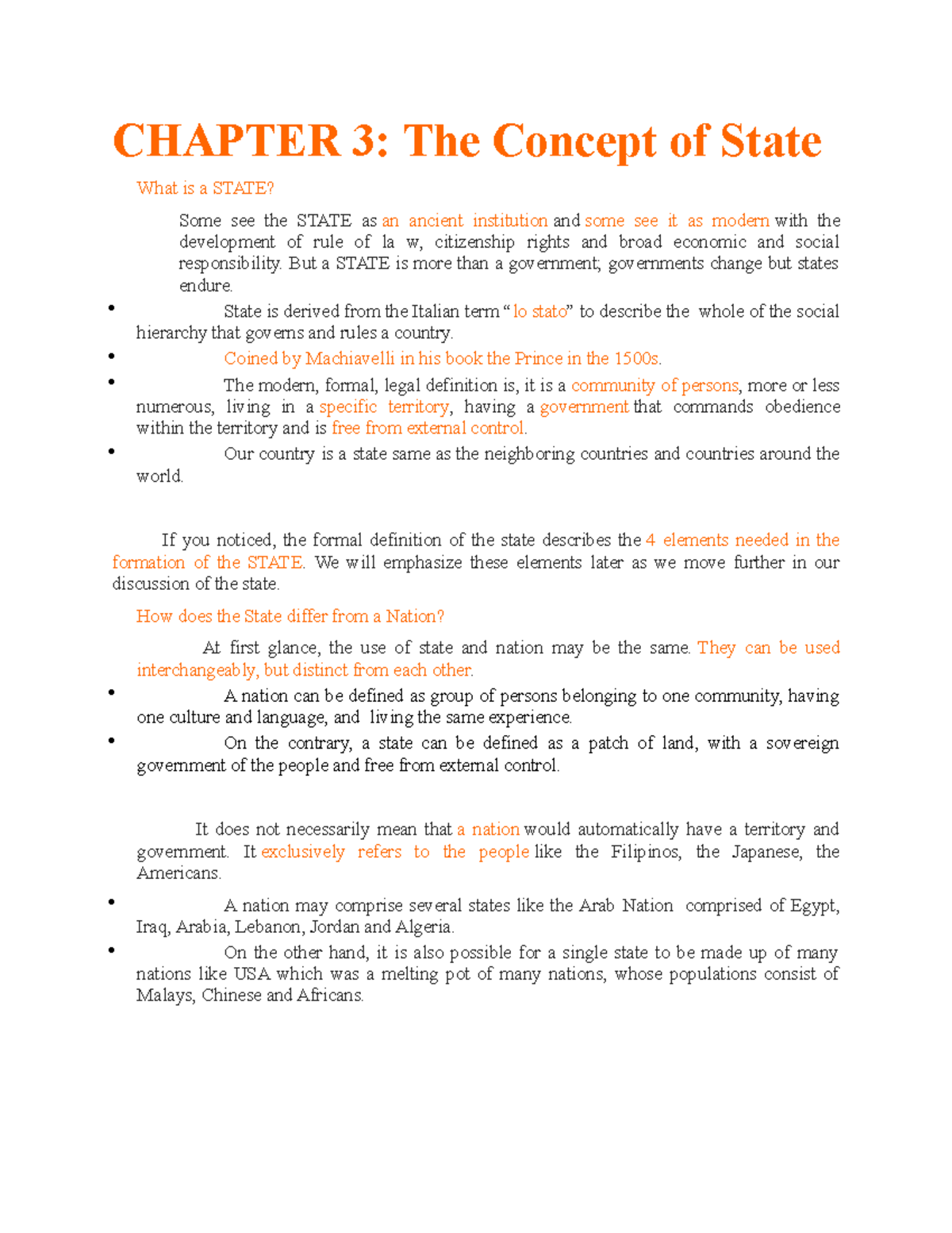 UCSP: Chapter 3 - The Concept of State - CHAPTER 3: The Concept of ...