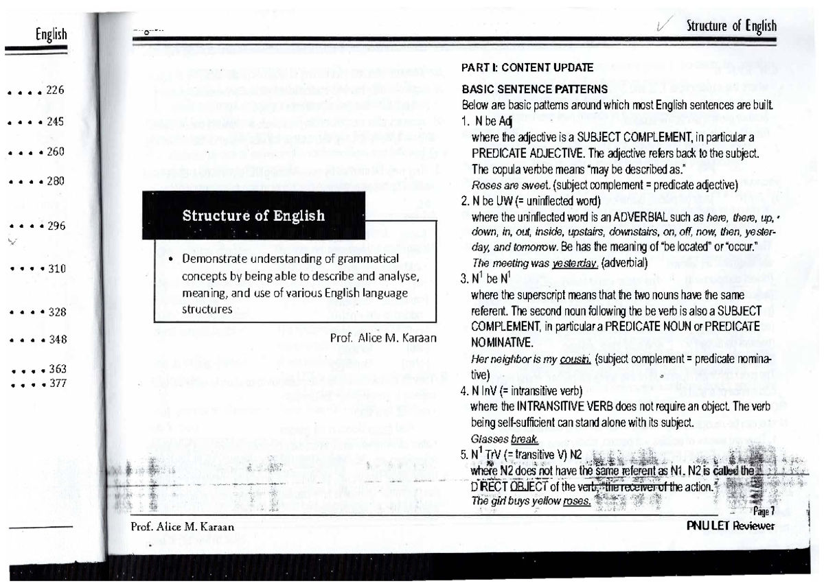 Structure of English - English • • • • 226 • • • • 245 • • • • 260 ...