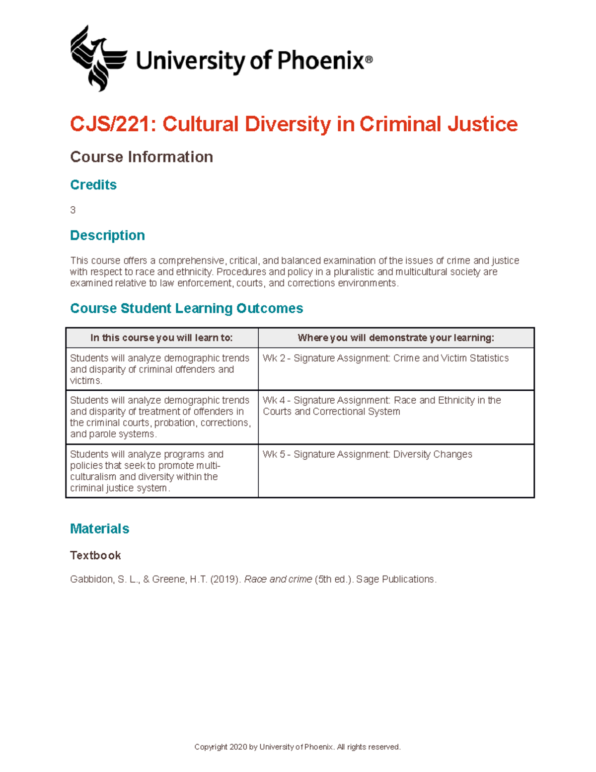 CJS221 v5 syllabus - What to expect - CJS/221: Cultural Diversity in ...