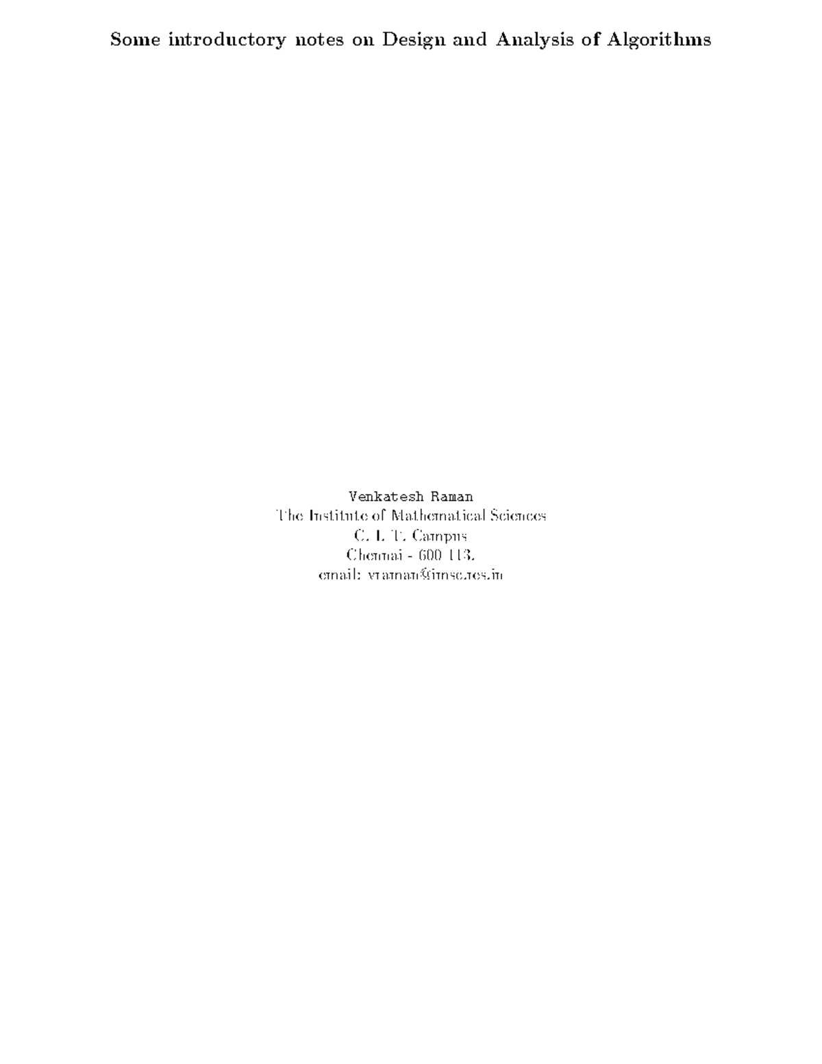 BASIC Basics of an Algorithm - Some intro ductory notes on Design and ...