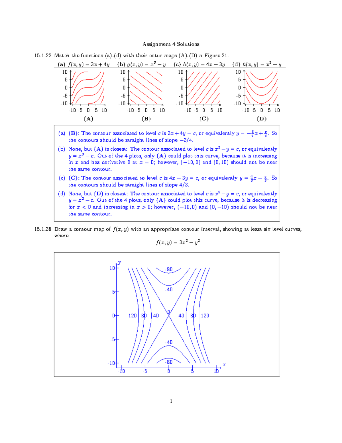 Math 32A HW4 Solutions - Assignment 4 Solutions 15.1 Match the ...