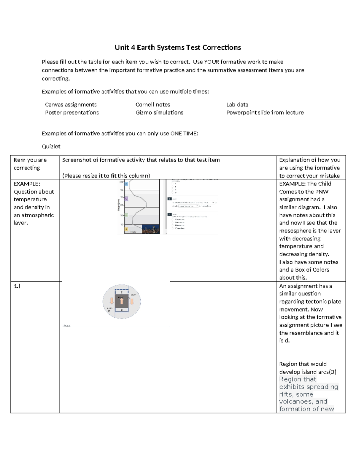 Unit 4 Earth Systems Test Corrections - Unit 4 Earth Systems Test ...