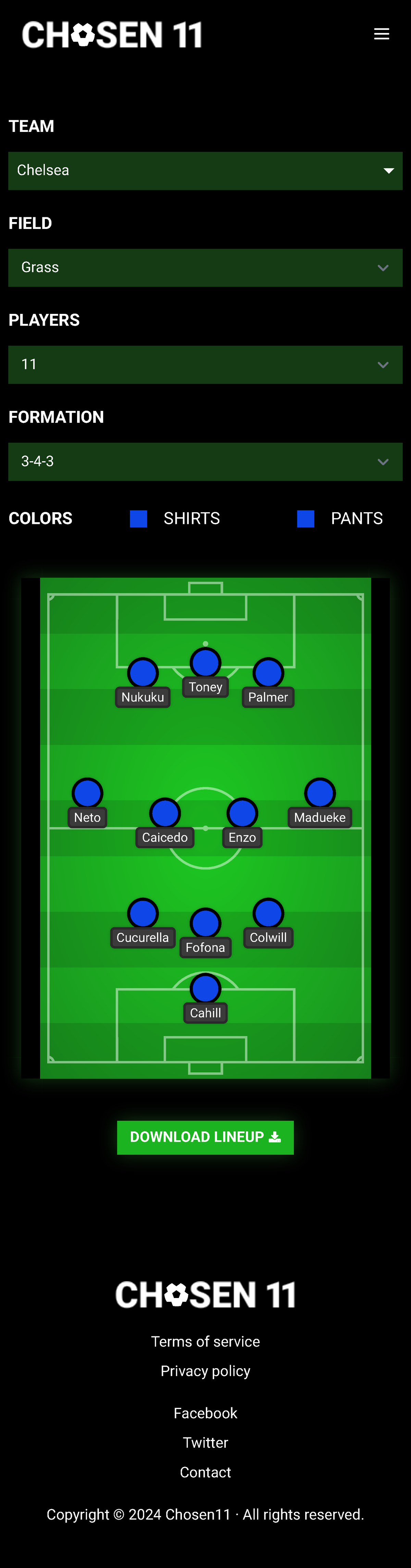 Chosen 11 - The best lineup builder. Share and create football ...