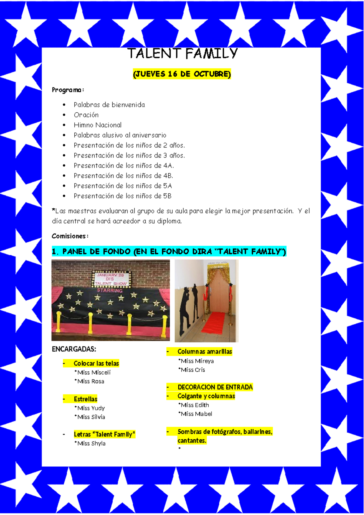 Talent Family - practica - TALENT FAMILY (JUEVES 16 DE OCTUBRE ...