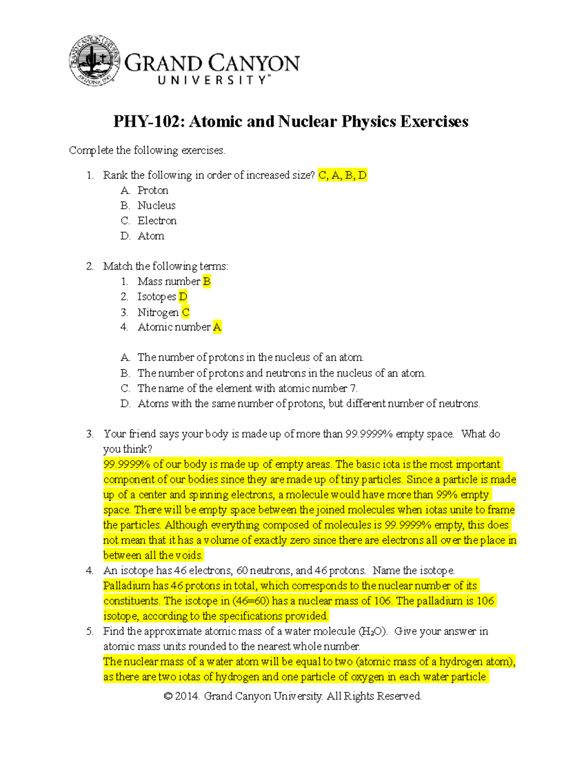 PHY 102 R Atomicand Nuclear Physics Exercises - PHY-102: Atomic and ...