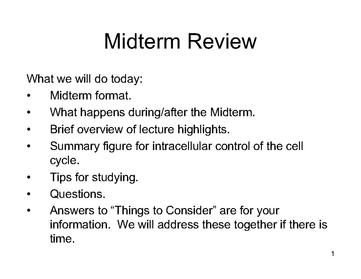 Lecture+Midterm+Review+2018 - Midterm Review What we will do today ...