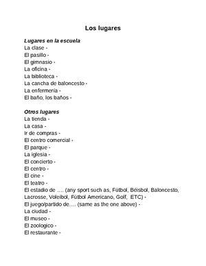 Spanish Exam review lesson 1 - Spanish Lesson 1 Exam I. Listening a ...