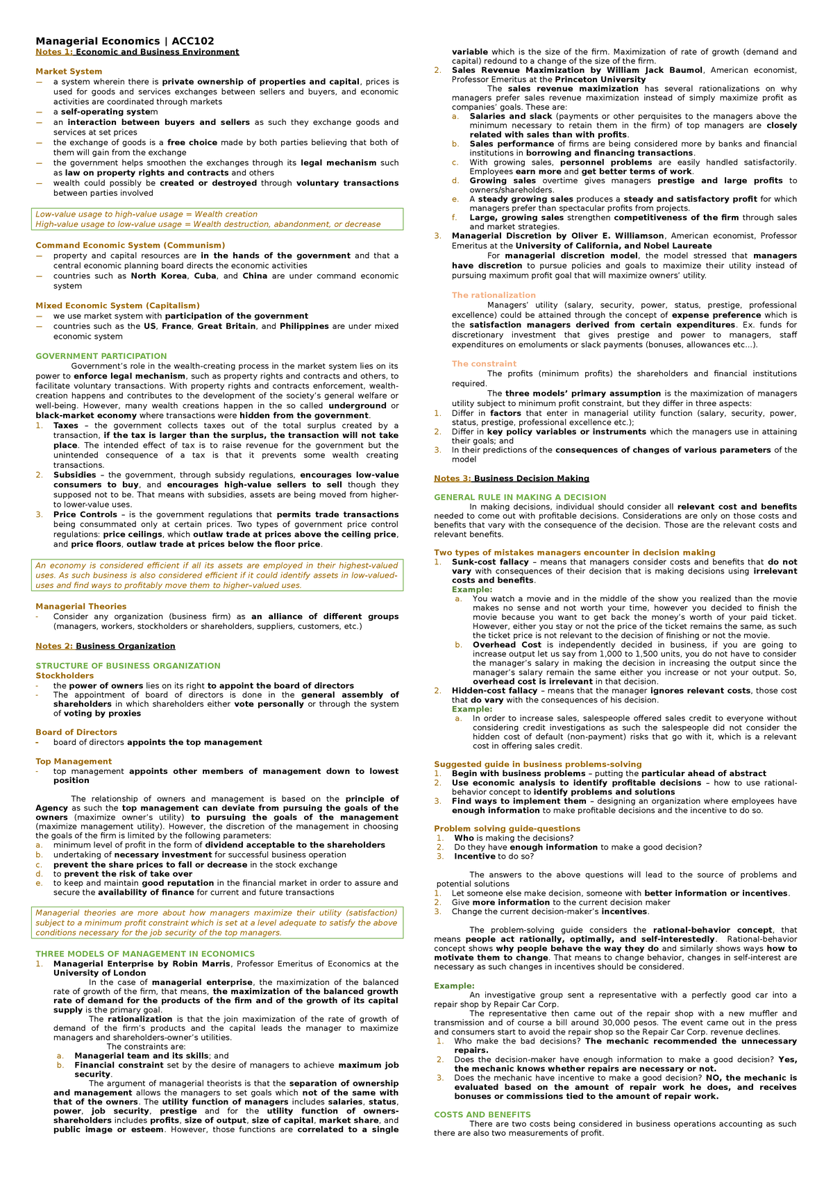 Inbound 3135798003774094506 - Managerial Economics | ACC Notes 1 ...