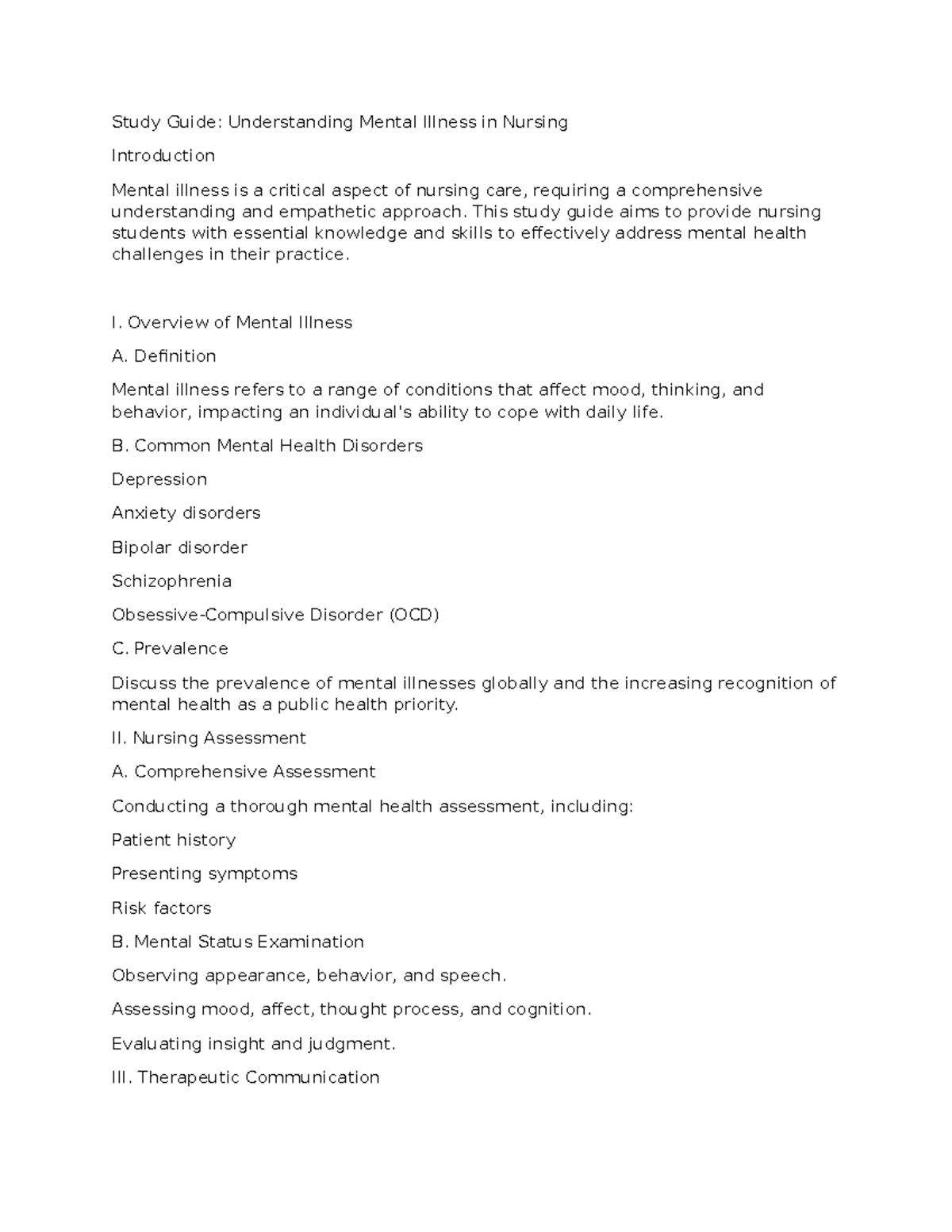 Study Guide - This study guide aims to provide nursing students with ...