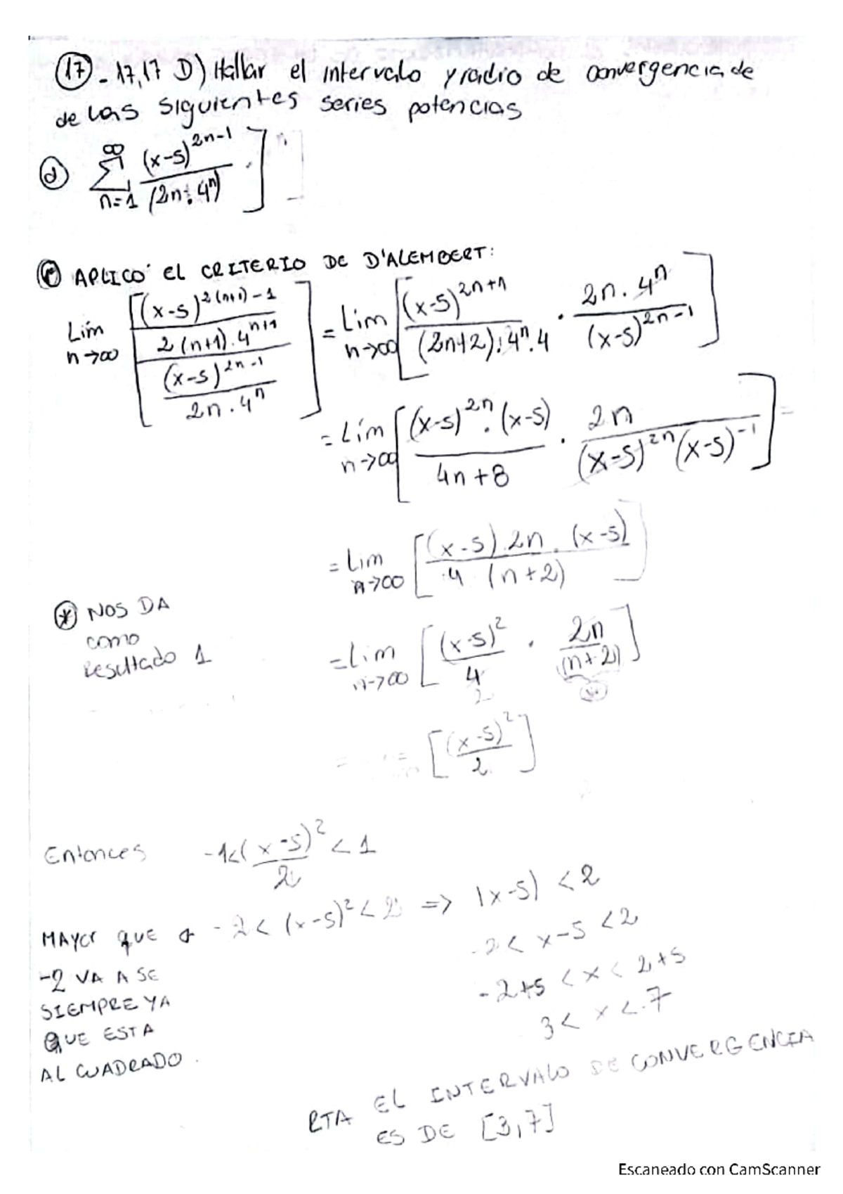 Segunda parte Práctico 7 ejercicios 17 - 17 17,17 D) Hallar el ...