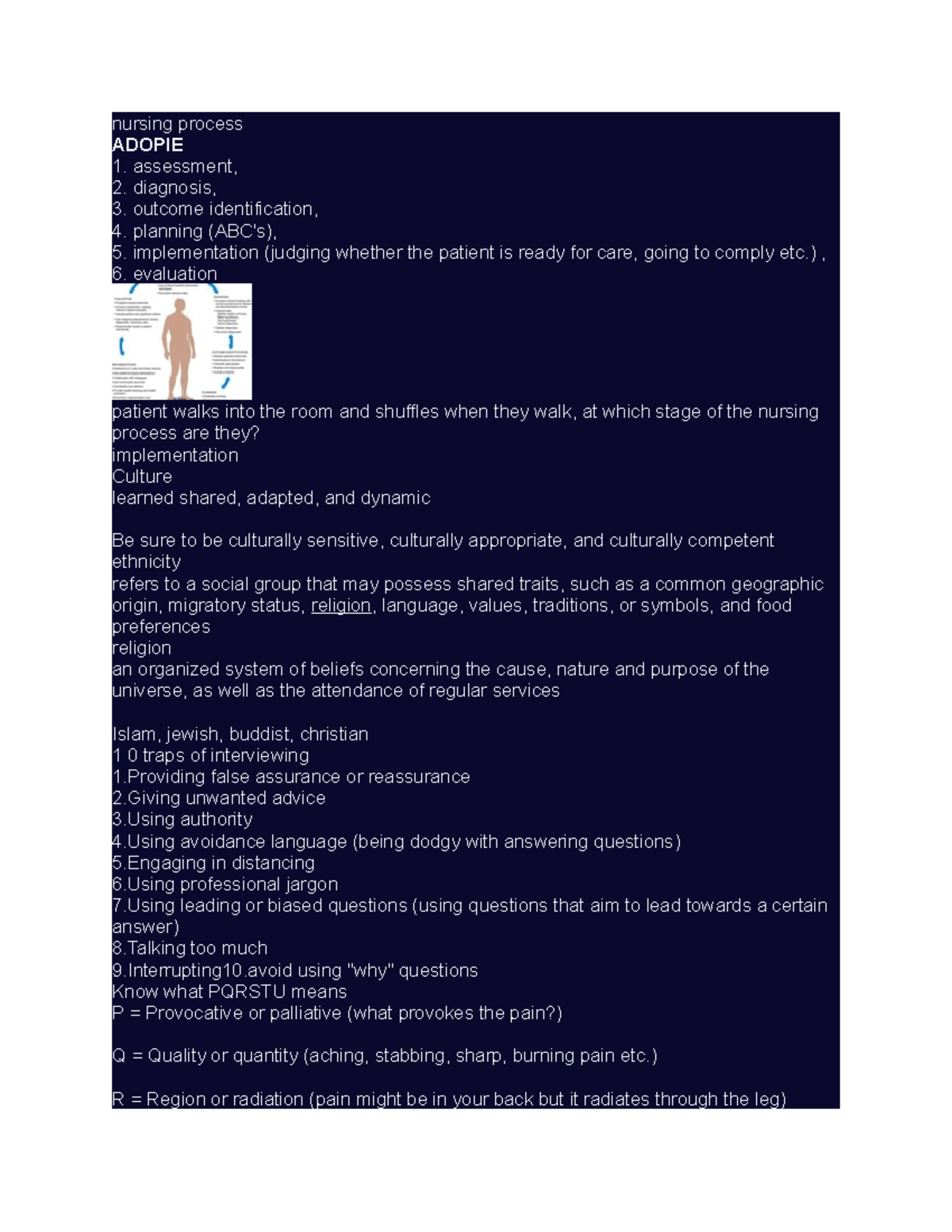 Final - brief explanations - nursing process ADOPIE assessment ...