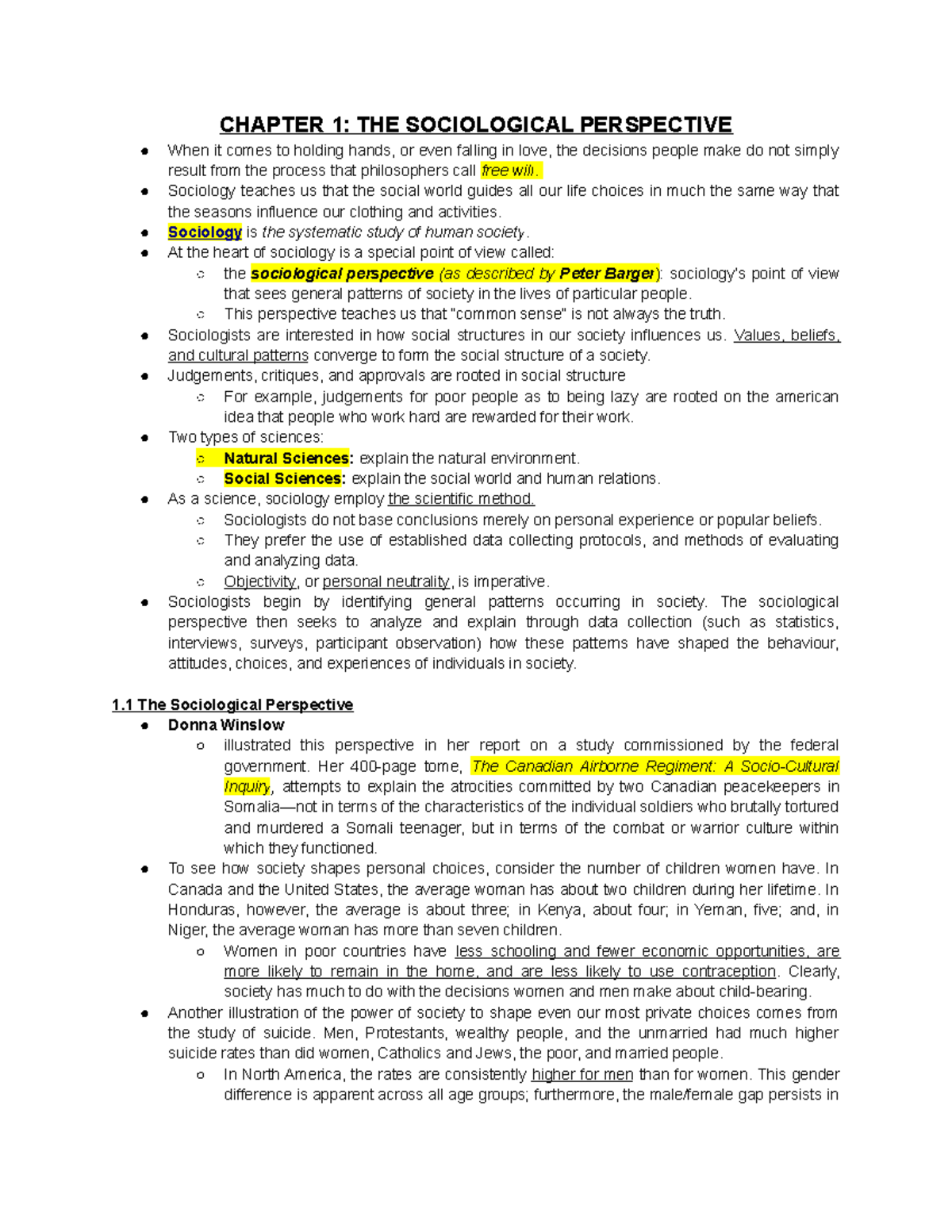 Chapter 1 THE Sociological Perspective - CHAPTER 1: THE SOCIOLOGICAL ...