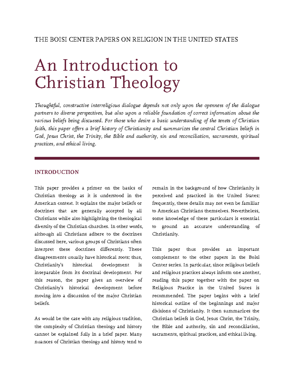 BCP-Christianity - This paper thus provides an important complement to ...