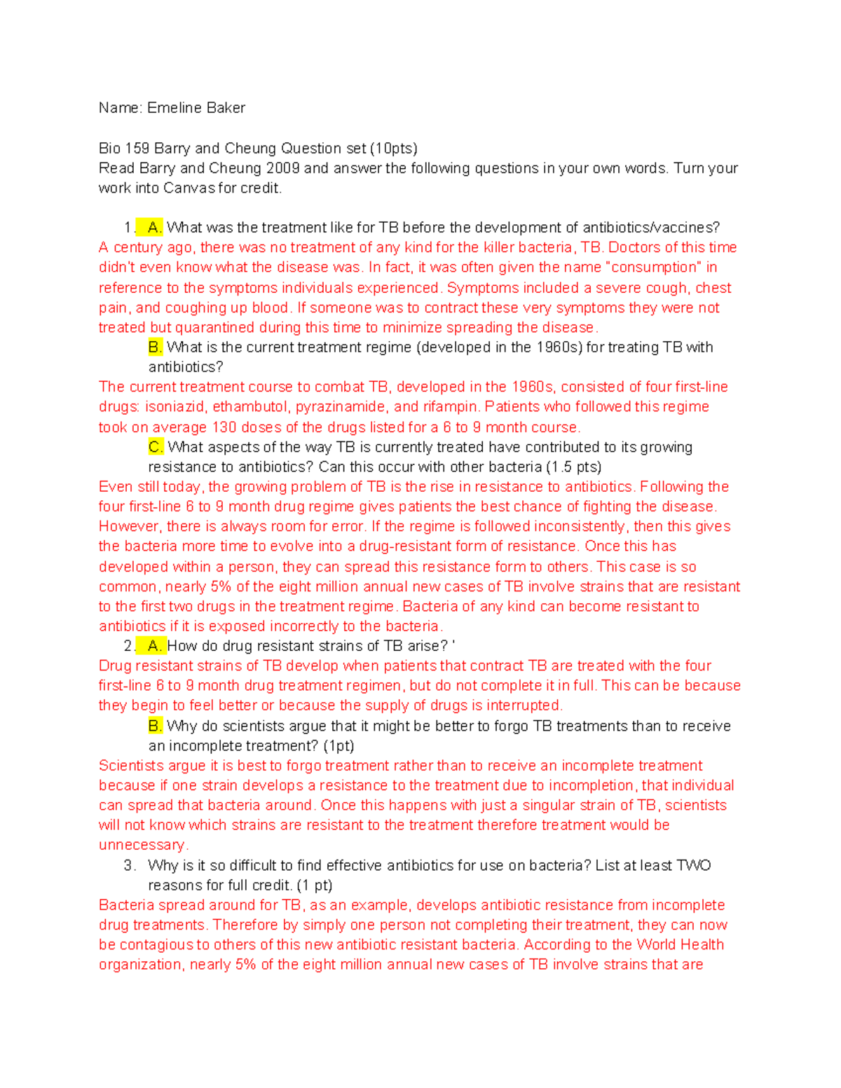 Baker Bio 159 Barry Cheung - Name: Emeline Baker Bio 159 Barry and ...