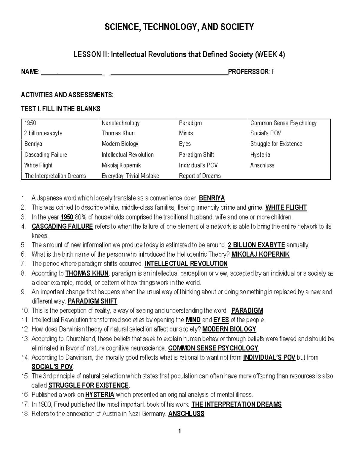 STS WEEK-4 - STS Week 4 - 1 SCIENCE, TECHNOLOGY, AND SOCIETY GROUP 1 ...