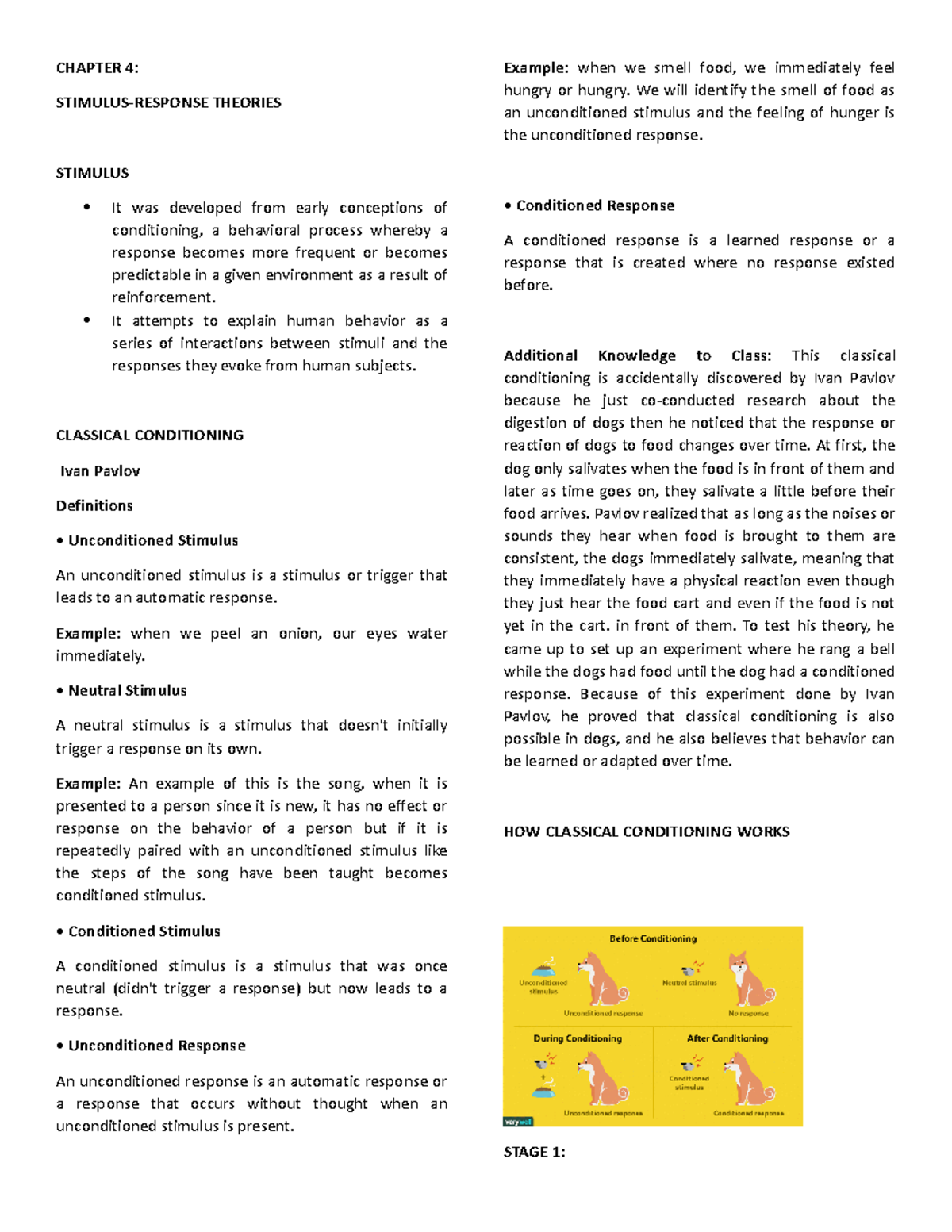 Stimulus Response Examples