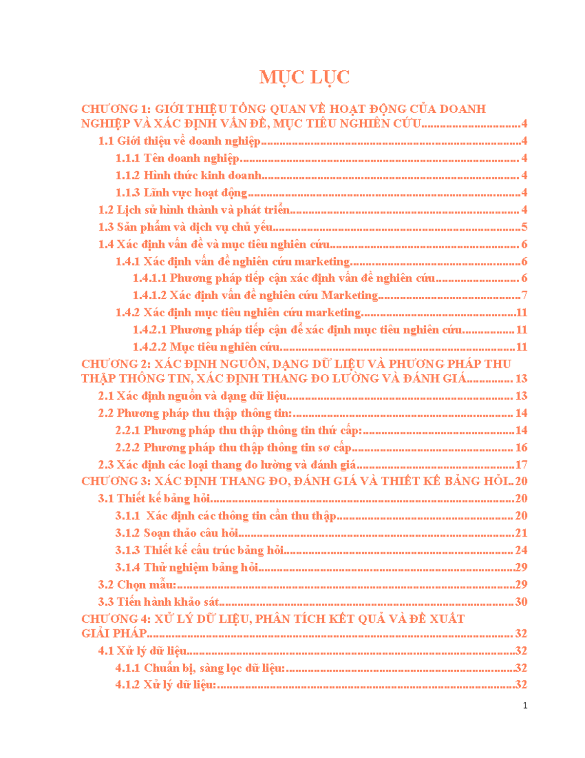 ASM NC MKT - NHÓM 1 - DM18355 - MỤC LỤC NGHIỆP VÀ XÁC ĐỊNH VẤN ĐỀ, MỤC TIÊU NGHIÊN - Studocu