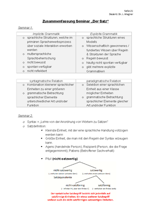 Übersicht zum Syntax - Syntax I: Einführung in die Syntax Von der ...