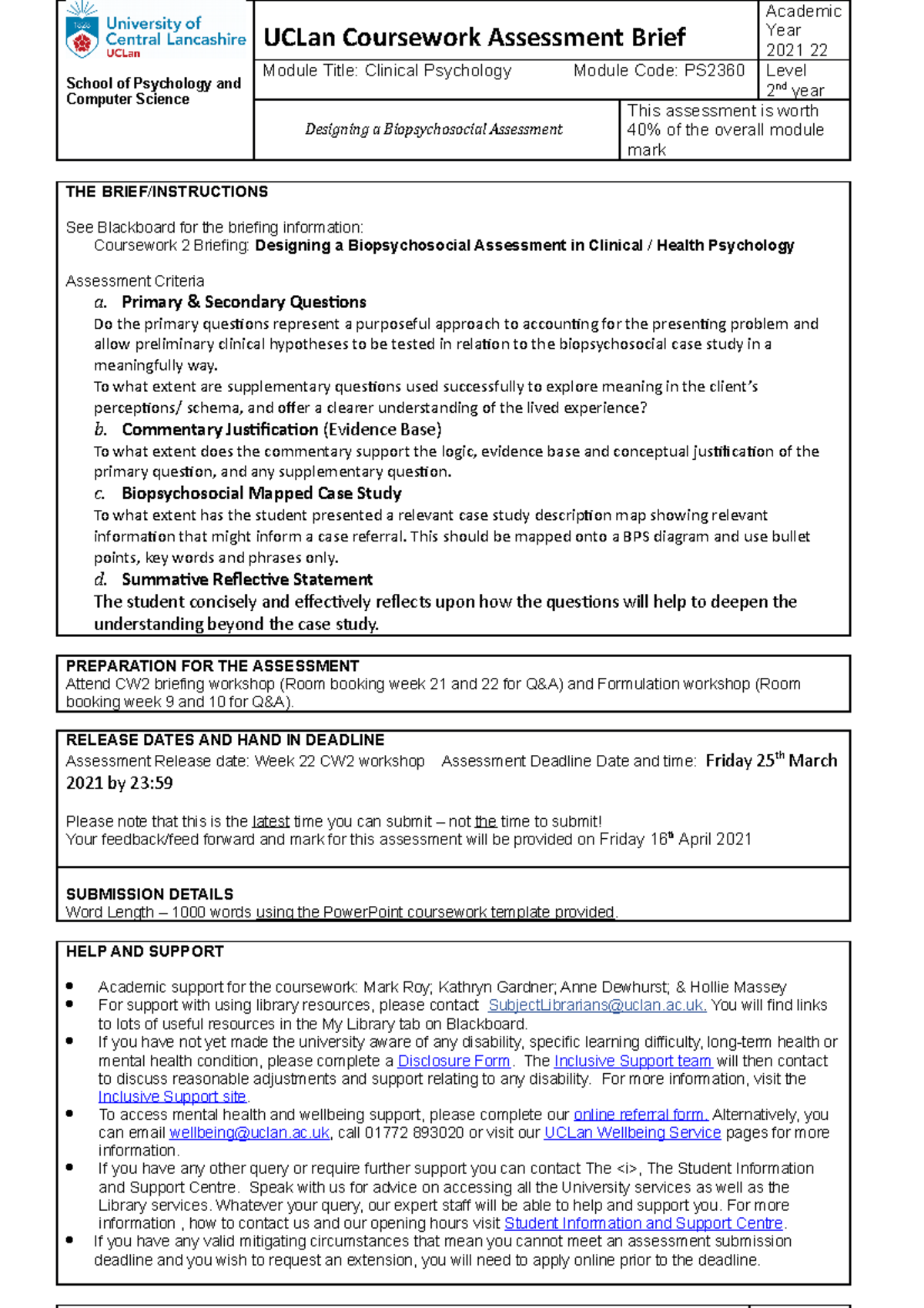 PS2360 cw 2 Coursework Assessment Brief Template v1 30092020 psych ...