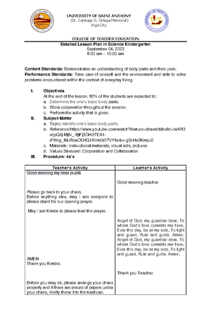 Lesson Plan Human Development - LESSON PLAN: MODULE 1 HUMAN DEVELOPMENT ...