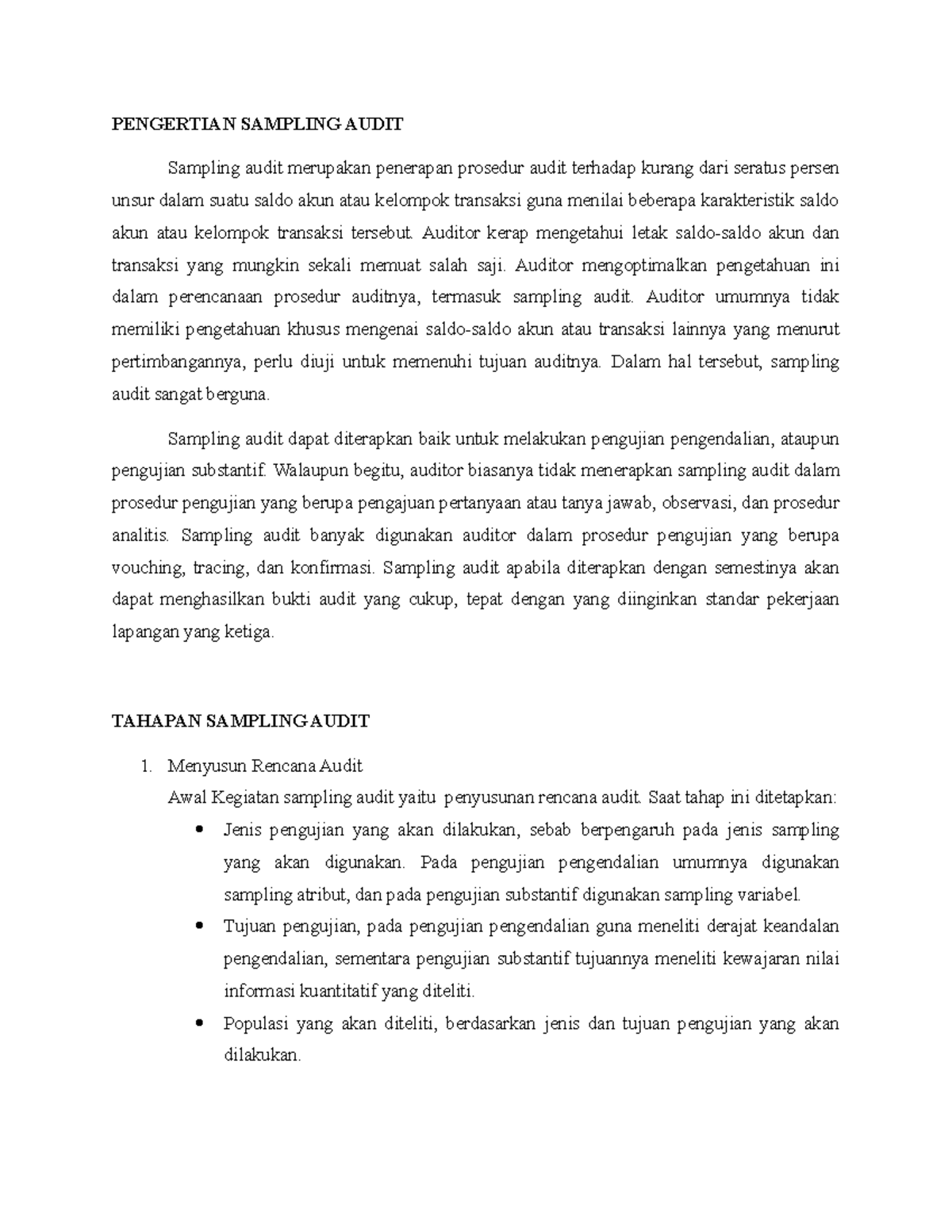 Pengertian Sampling Audit - PENGERTIAN SAMPLING AUDIT Sampling audit ...