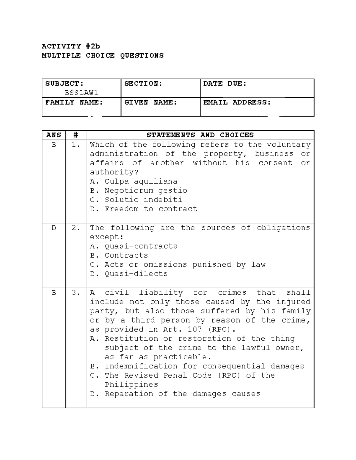Activity 2b2 - For References and Self Study - ACTIVITY #2b MULTIPLE ...