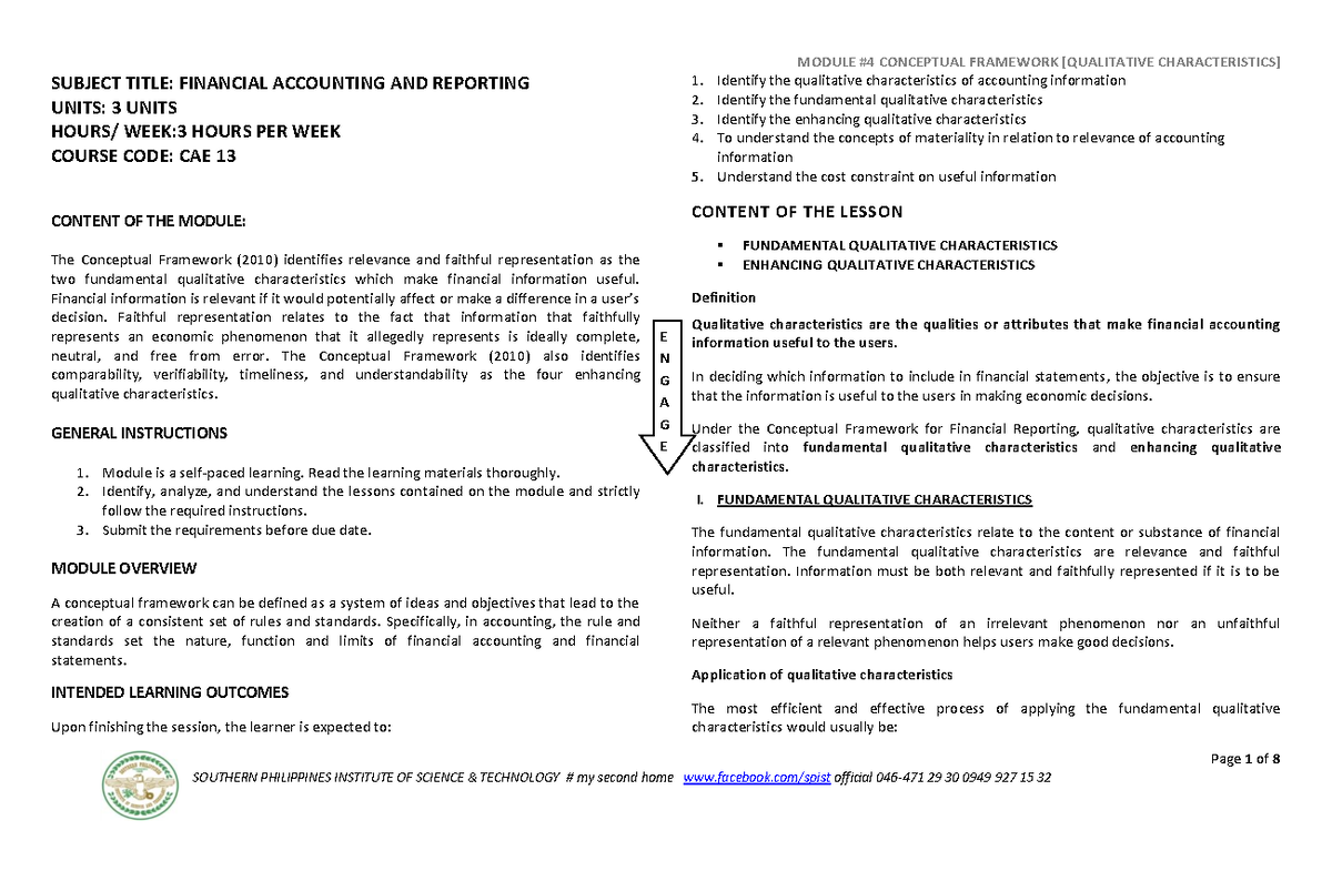 Module 2 fundamental accounting - Page 1 of 8 SUBJECT TITLE: FINANCIAL ...
