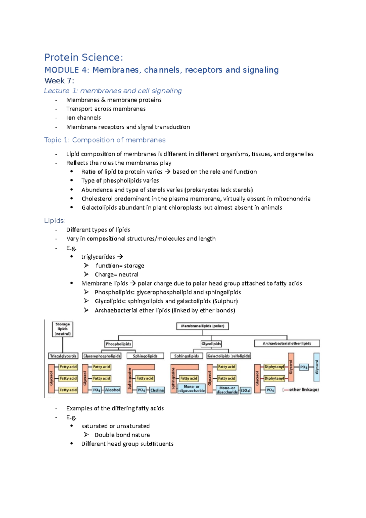 Protein Science, Module 4, lecture 1 - Protein Science: MODULE 4 ...