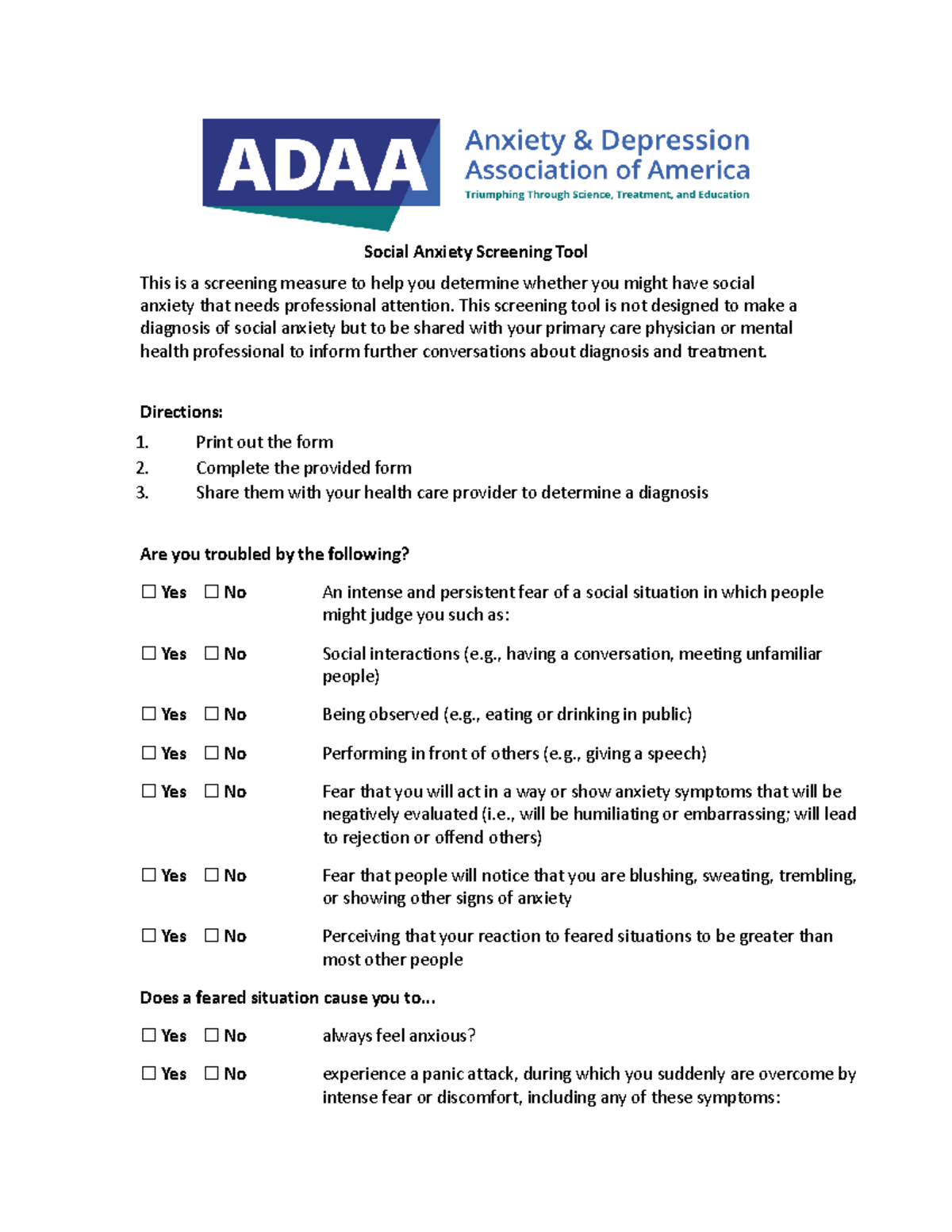 Social-Anxiety - N/A - Social Anxiety Screening Tool This is a ...