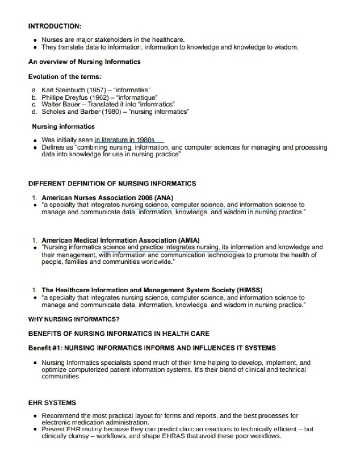Nursing Informatics Prelim - CONCEPTS, PRINCIPLES AND THEORIES IN ...