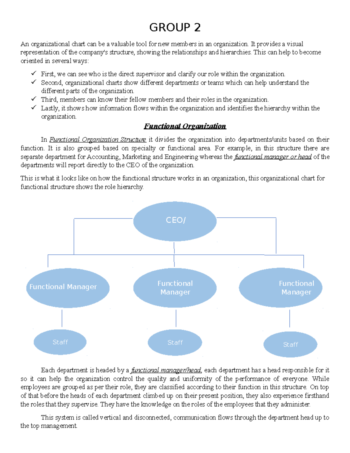 Group 2 (OACC39) - The Functional Organization and Product Organization ...