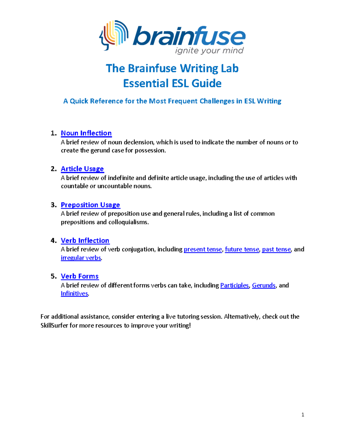 ESL guide-5q65rxjyd 6a2 14l0dz9l65woo - The Brainfuse Writing Lab Essential ESL Guide A Quick ...