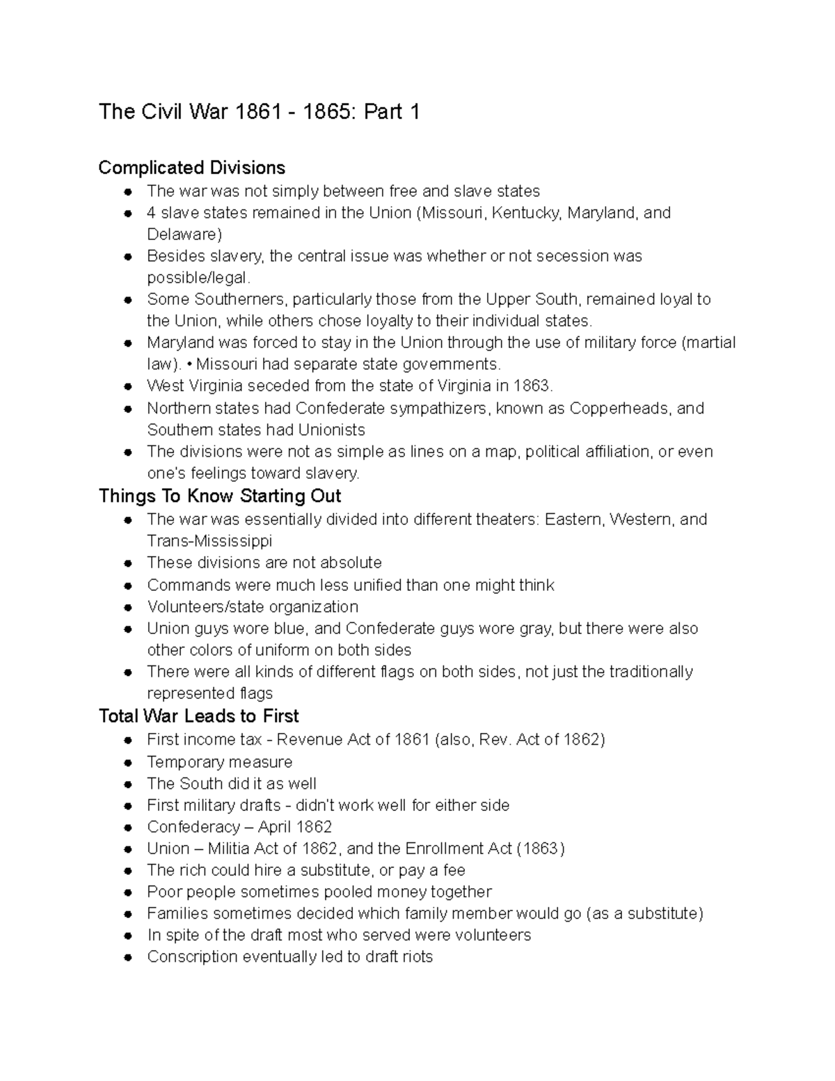 The Civil War Part 1 - The Civil War 1861 - 1865: Part 1 Complicated ...