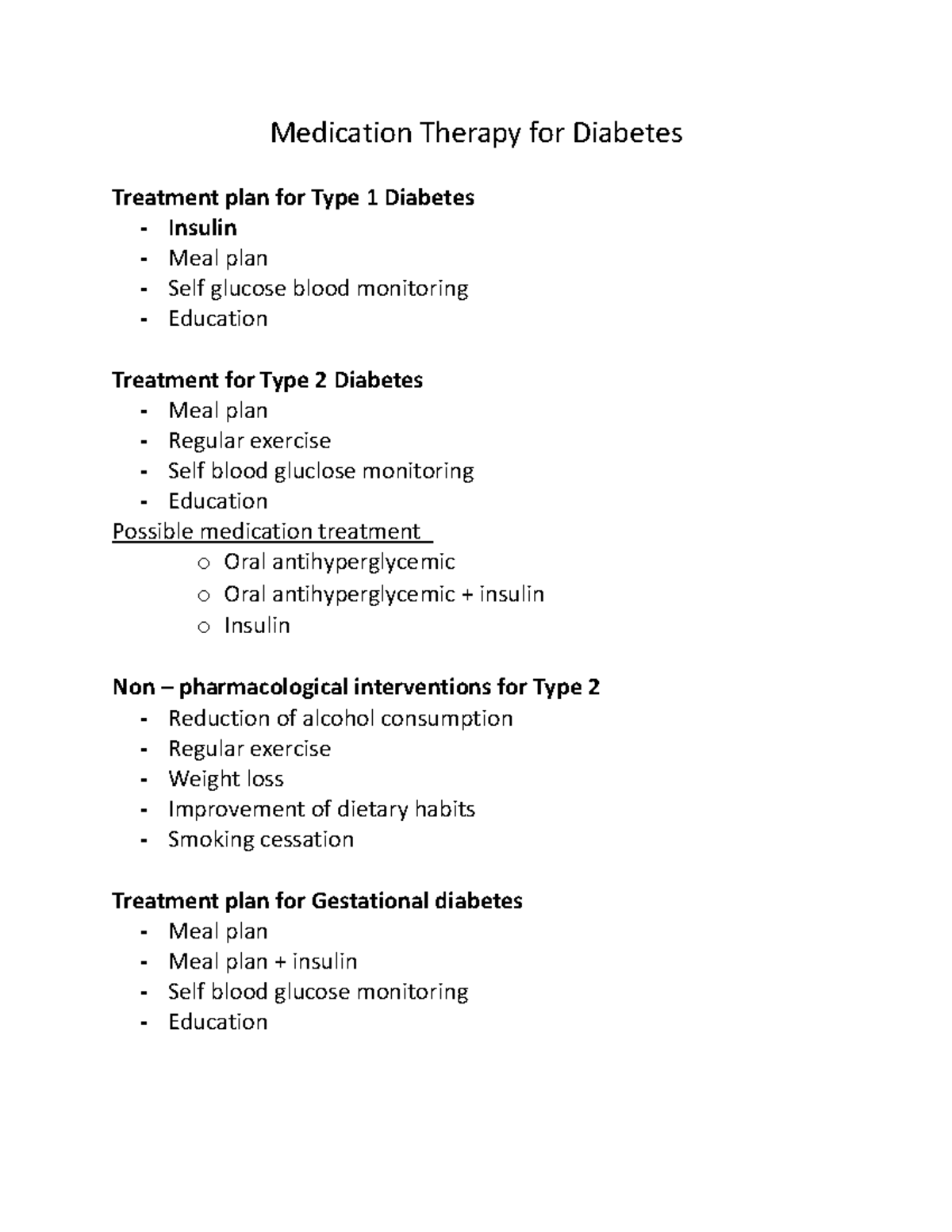 Medication Therapy for Diabetes - Medication Therapy for Diabetes ...