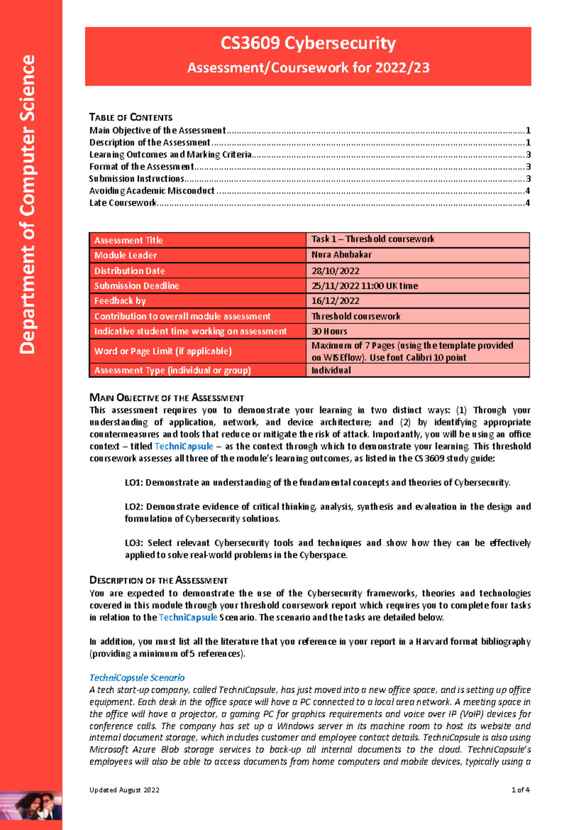 Coursework CS3609 Provisional 28 - Department of Computer Science TABLE ...