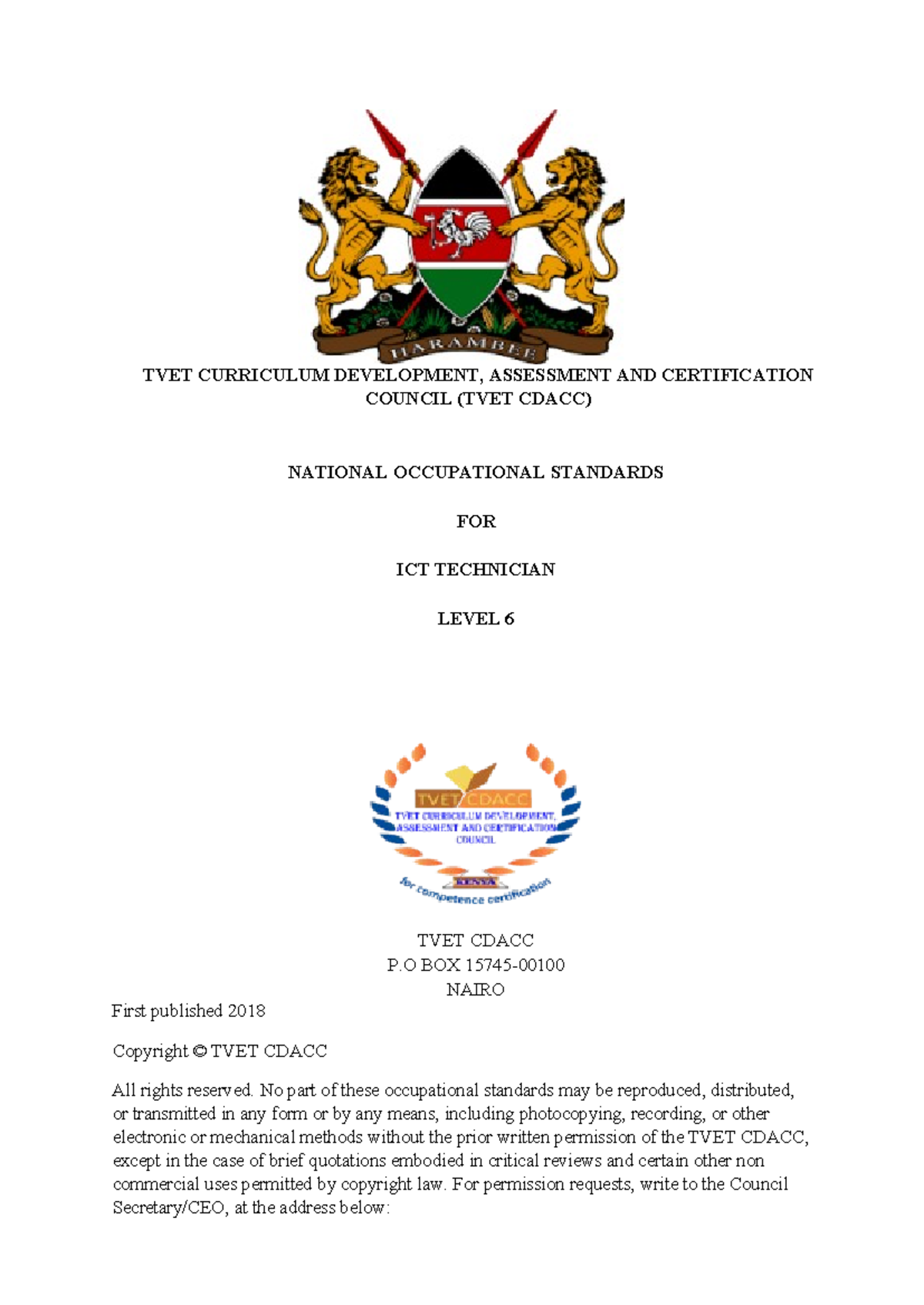 ICT Occupational Standards Level 6-2 - TVET CURRICULUM DEVELOPMENT ...