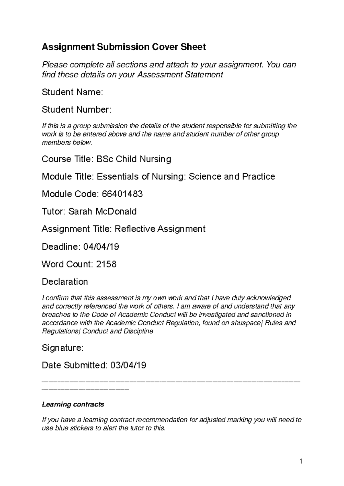 Essentials of nursing: Science and Practice Assignment - Assignment ...