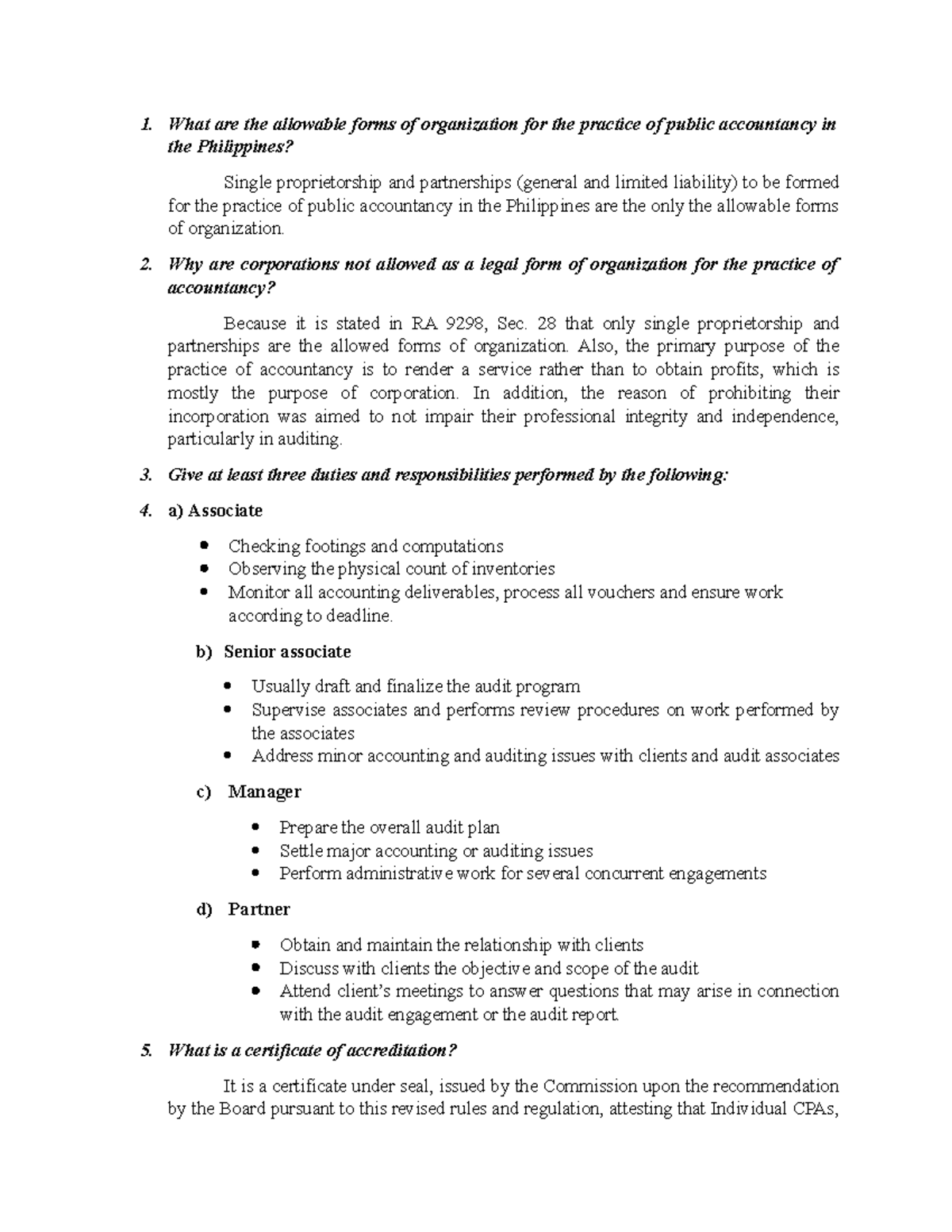 Discussion RA 9298 - part 2 - 1. What are the allowable forms of ...