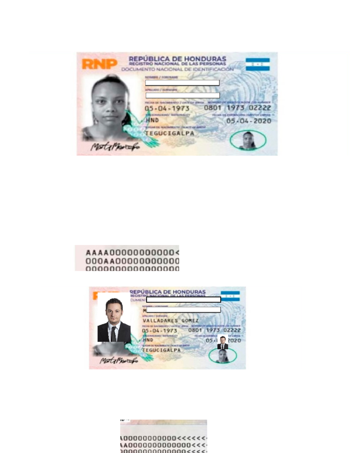 Formato de DNI para evidencia - REPUBLICA DE HONDURAS RNP REGISTRO NACIONAL DE LAS PERSONAS ...