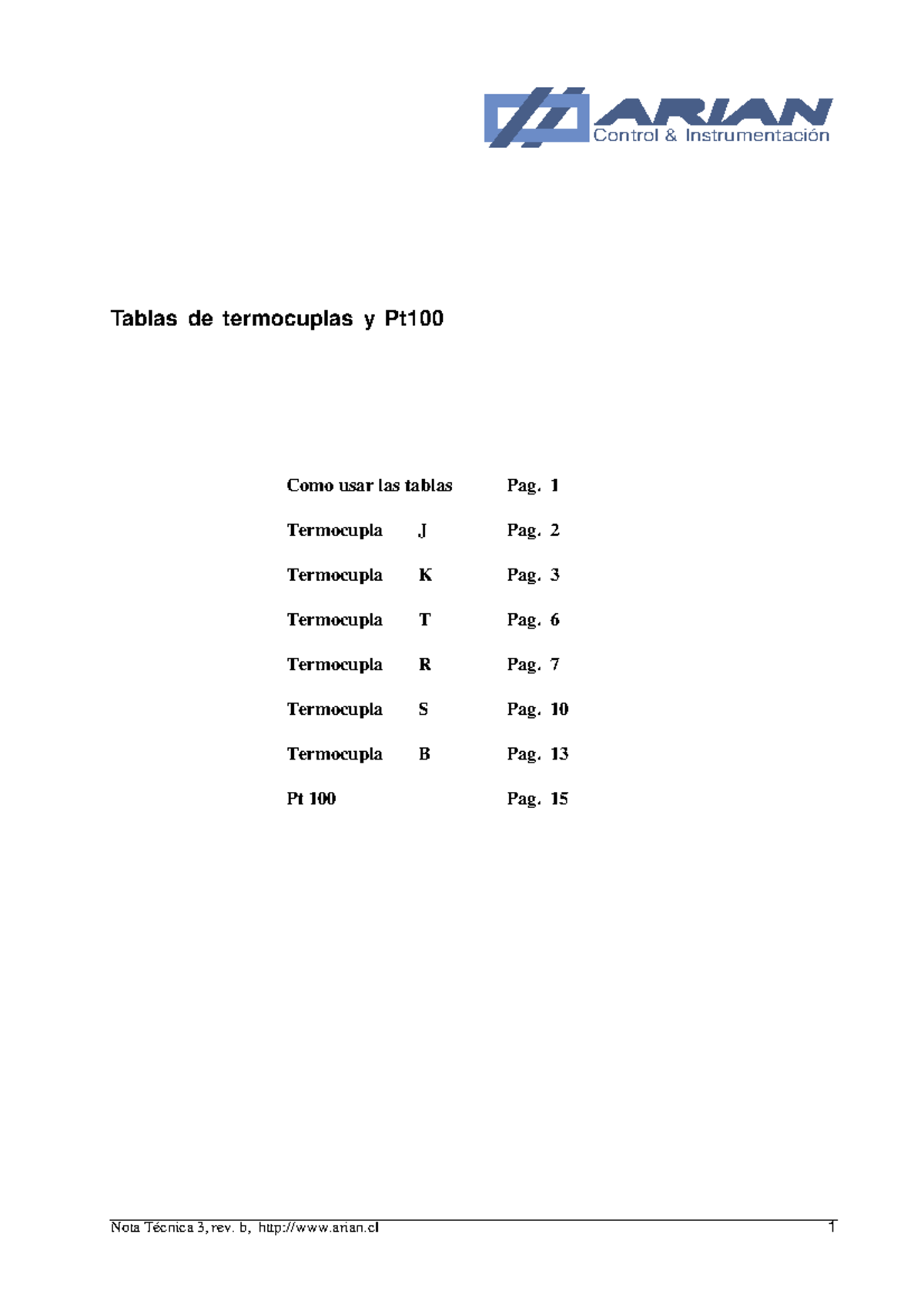 Tablas termopares - ............. - Control & Instrumentación 1- Medir ...