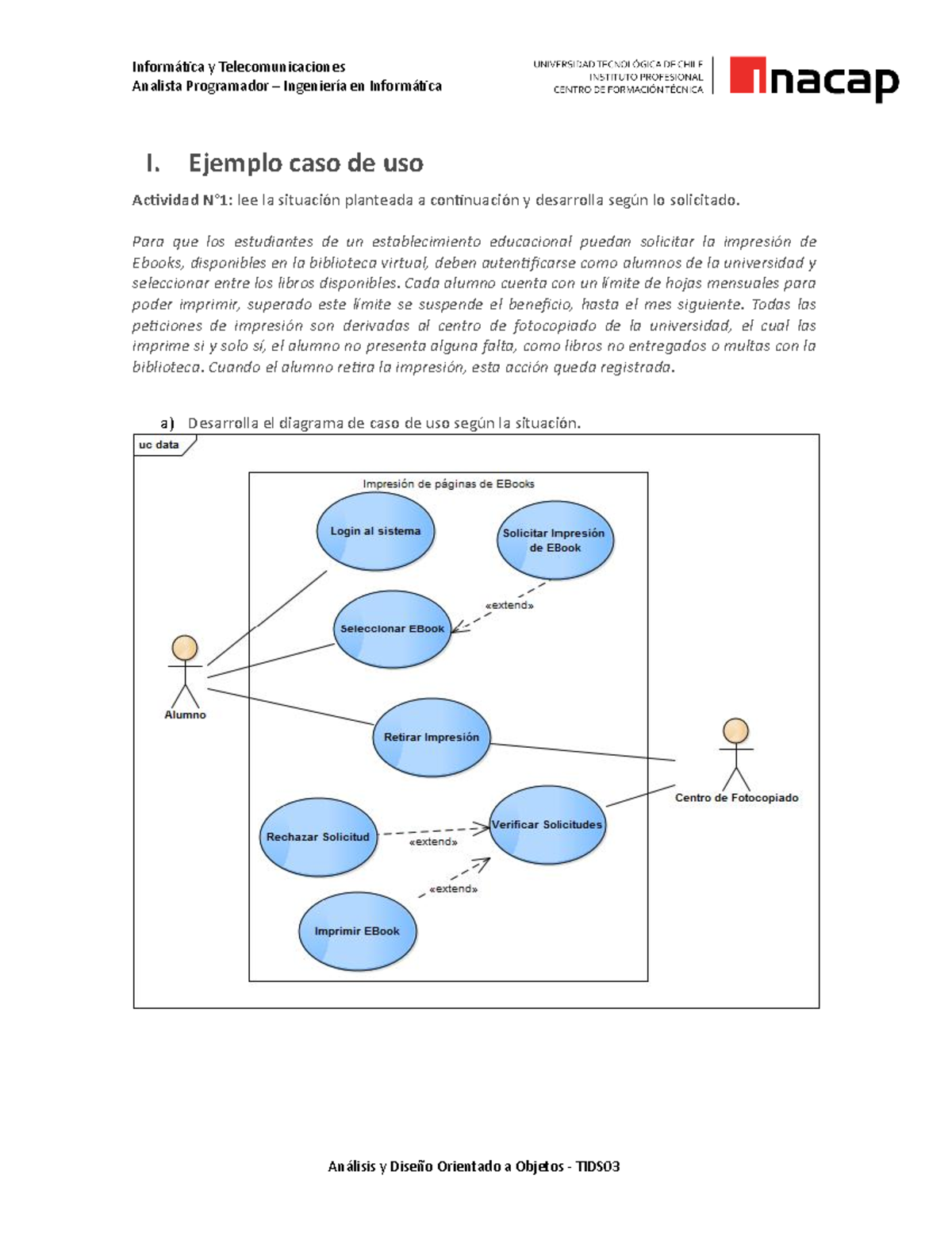 1.15 Ejemplo Caso de Uso - Informática y Telecomunicaciones Analista ...
