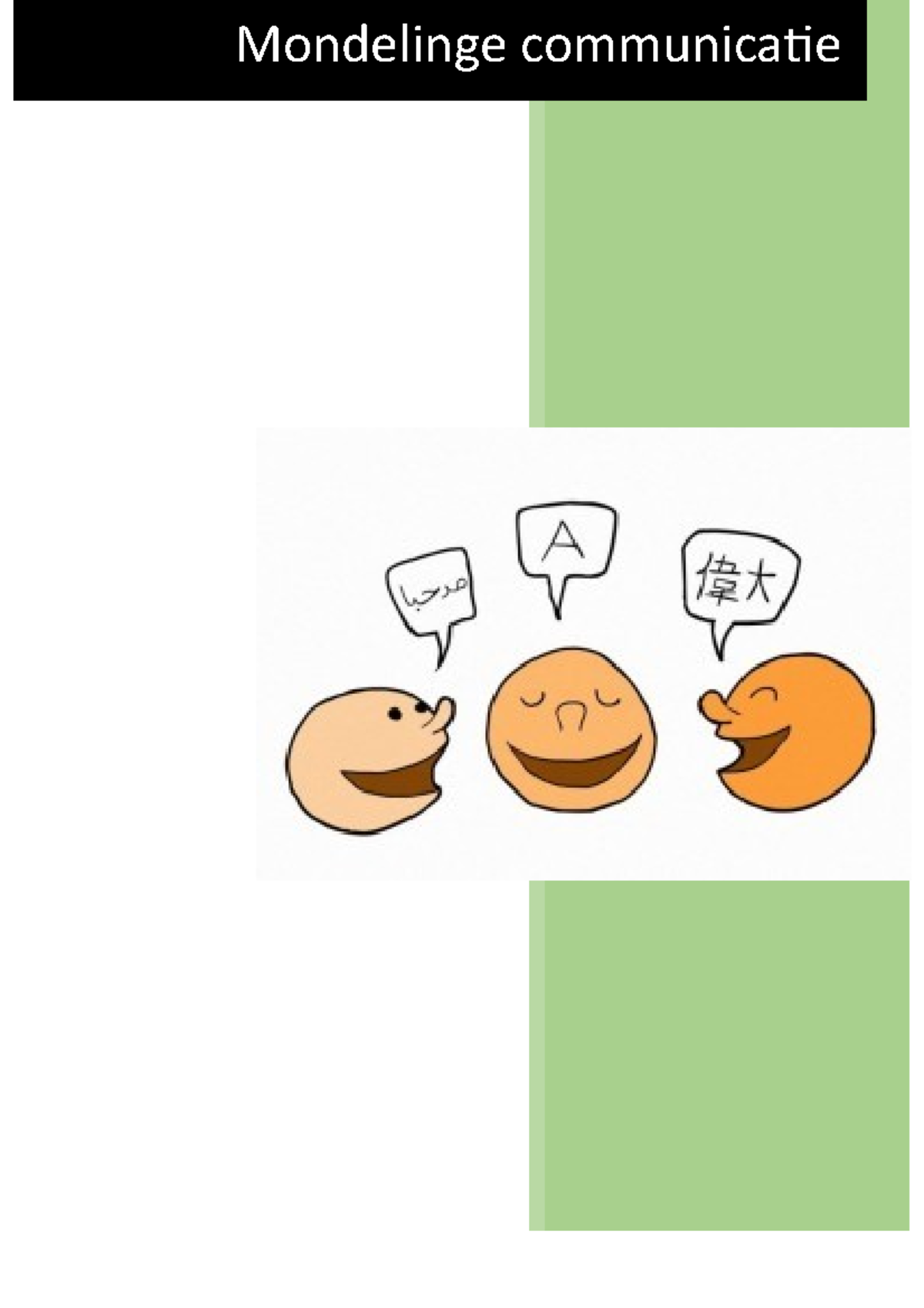 NL Mondelinge Communicatie ersg - Mondelinge communicatie Inhoud Week ...