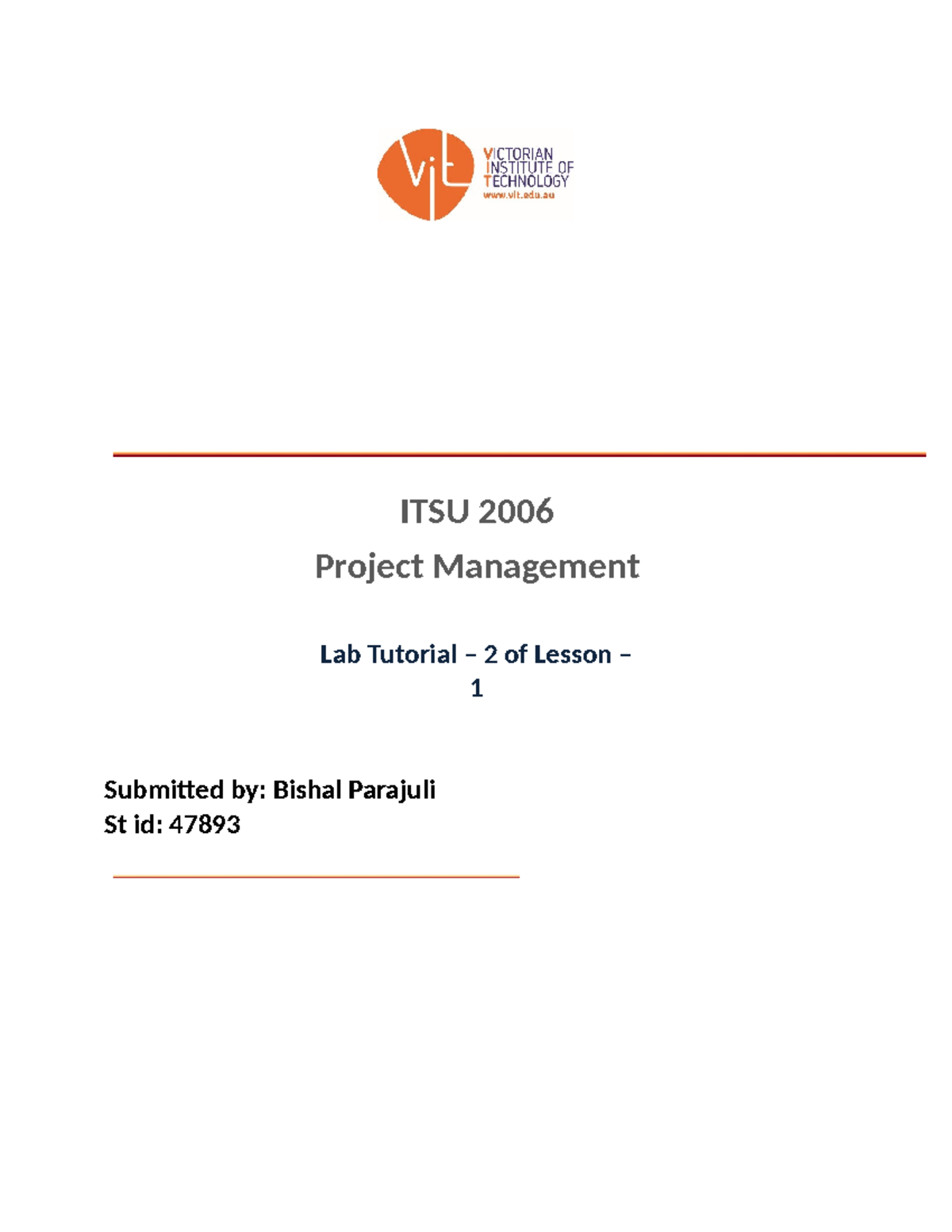 Week 2 Project. Management assignments - ITSU 2006 Project Management ...